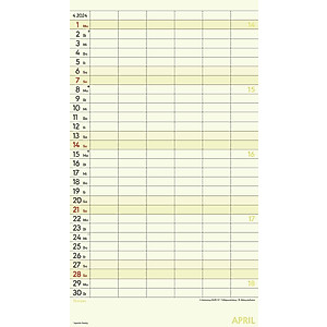 Family Planner XL 2024 with 6 Columns - Family Timer 26 x 45 cm - Offset Paper - with Holiday Dates - Wall Planner - Family Calendar - Alpha Edition