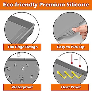 17" Griddle Mat Silicone for Blackstone, Magnetic Protective Cover Mats Blackstone Griddle Top Covers for Blackstone Protector Outdoor-Grey