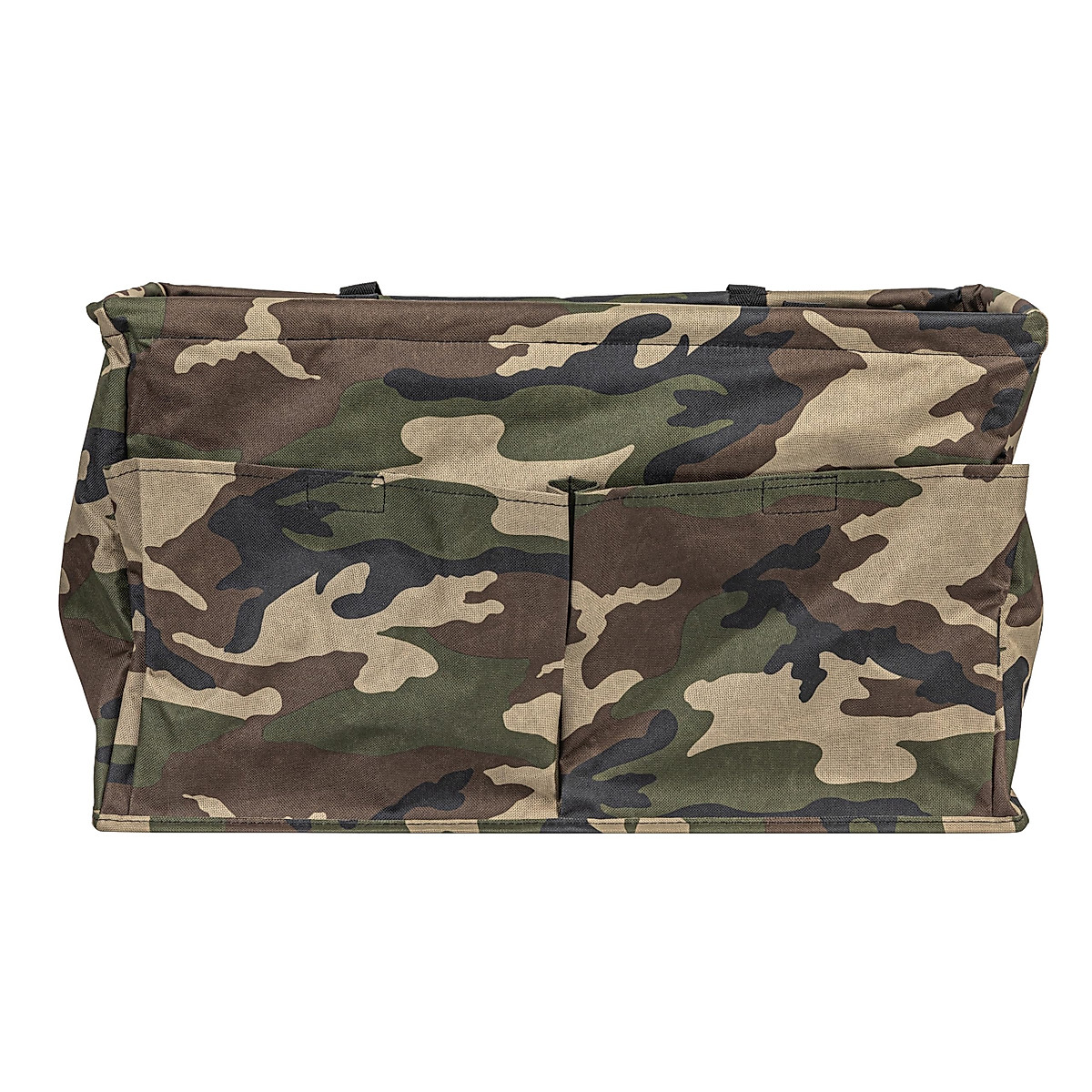 Household Essentials Krush Container All-Purpose Utility Tote, Water-Resistant Vinyl Lining with Pockets, Camo