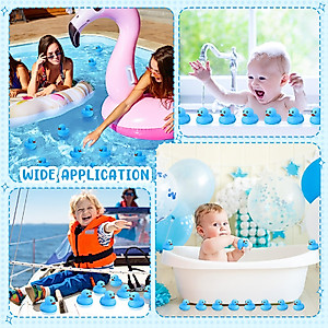 Hungdao 24 Pcs 2 Inch Mini Rubber Ducks for Kids Children Party Favors Bulk Bath Ducks Summer Pool Floating Toys Rubber Ducks Birthday Gifts for Boys Girls Baby Shower Supplies(Blue)