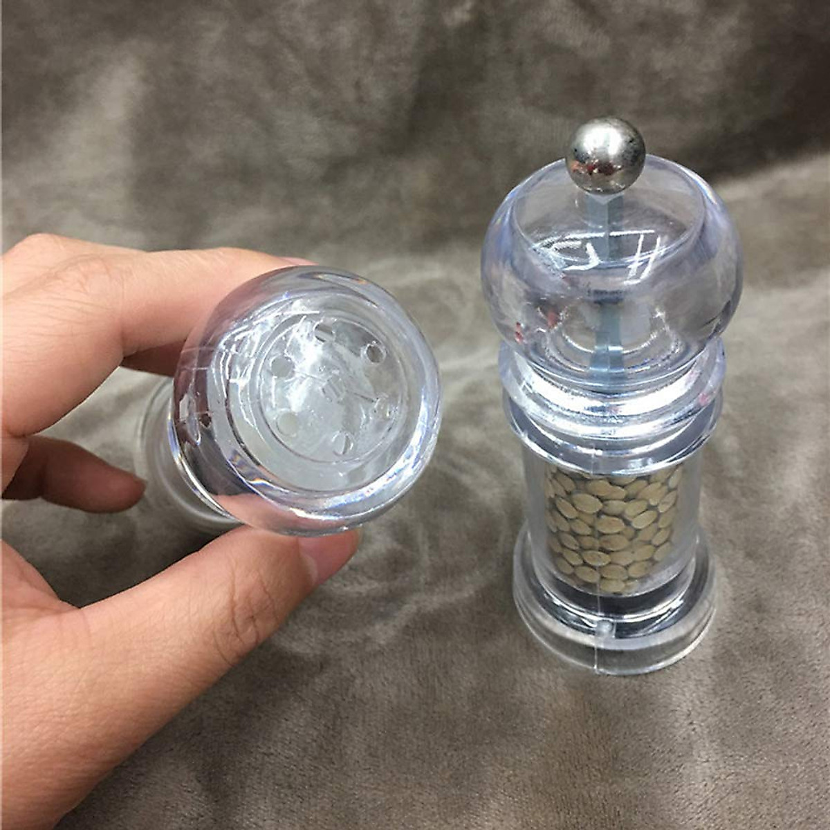 heaven2017 Manual Salt Spice Pepper Grinder Seasoning Mills Set of 2 White