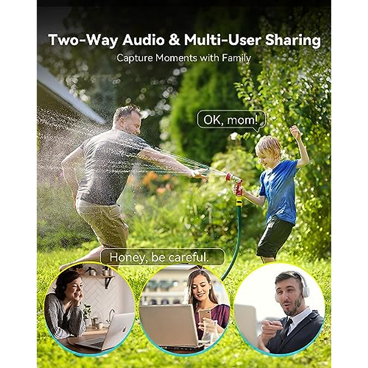 blurams 2K Security Camera Outdoor, 360° PTZ Cameras for Home Security Outside with Motion Detection Tracking, Color Night Vision, Two-Way Audio, IP66 Weatherproof, 2.4GHz Wi-Fi, Works with Alexa