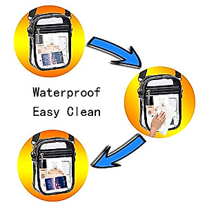 Clear Crossbody Bag Stadium Approved,8.8x6.8x2.7 Inch Clear Sling Purse For Women For Concerts Sports Events Festivals