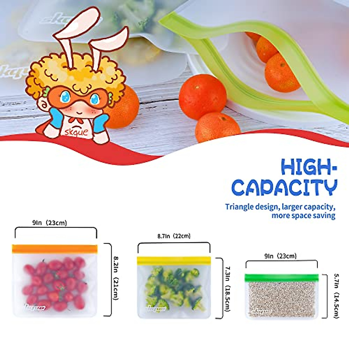 12 Pack Flat Ziplock Reusable Sandwich Snack Bags for Kids - 0.6mm EX-Thick BPA PHT PVC HM LaTeX Free, Odorless, PreClean, Leakproof (4 Gallon 4 Snack 4 Sandwich Bags) Silicone Food Storage Bags