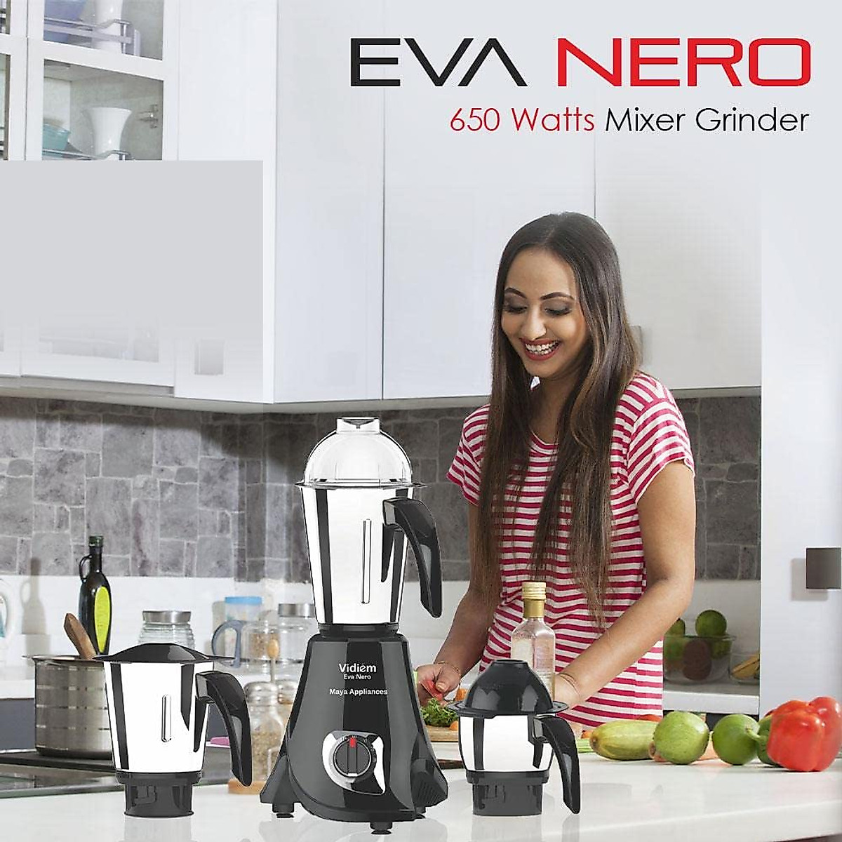 Vidiem Eva Nero Mixer Grinder 650 watts - 110V