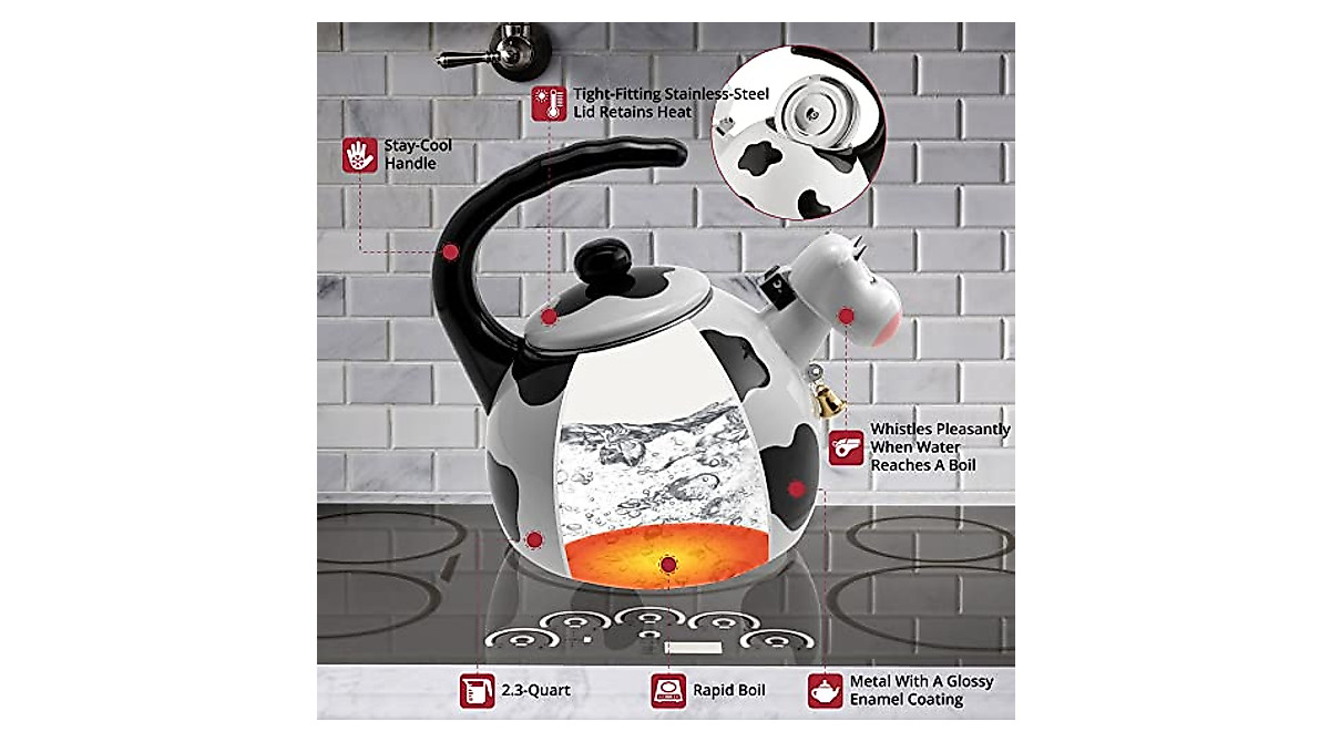 Cute Cow Whistling Tea Kettle - Supreme Housewares