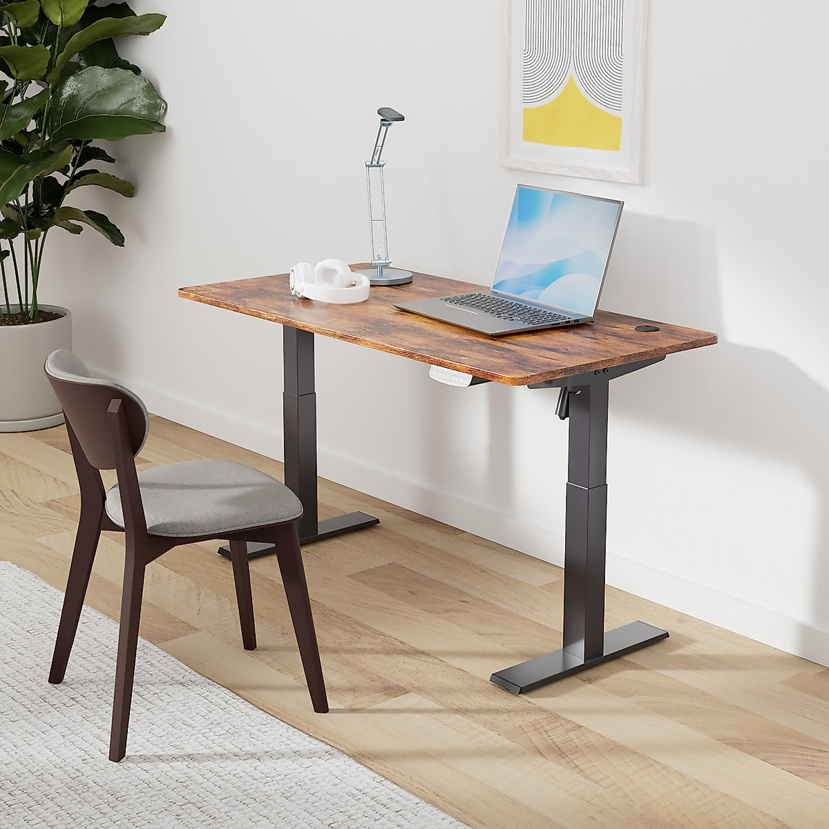 FEZIBO Electric Standing Desk, 40 x 24 Inches Height Adjustable Stand up Desk, Sit Stand Home Office Desk, Computer Desk, Black