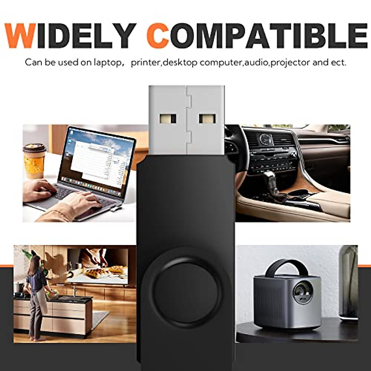 Flash Drive 32GB 10 Pack USB 2.0 Thumb Drives Uflatek Memory Sticks Portable USB Stick Rotate Jump Drive Bulk Drives Black Pendrive Metal USB Flash Drives with Lanyard