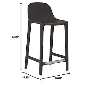 Emeco Broom 24 Counter Stool, Dark Grey