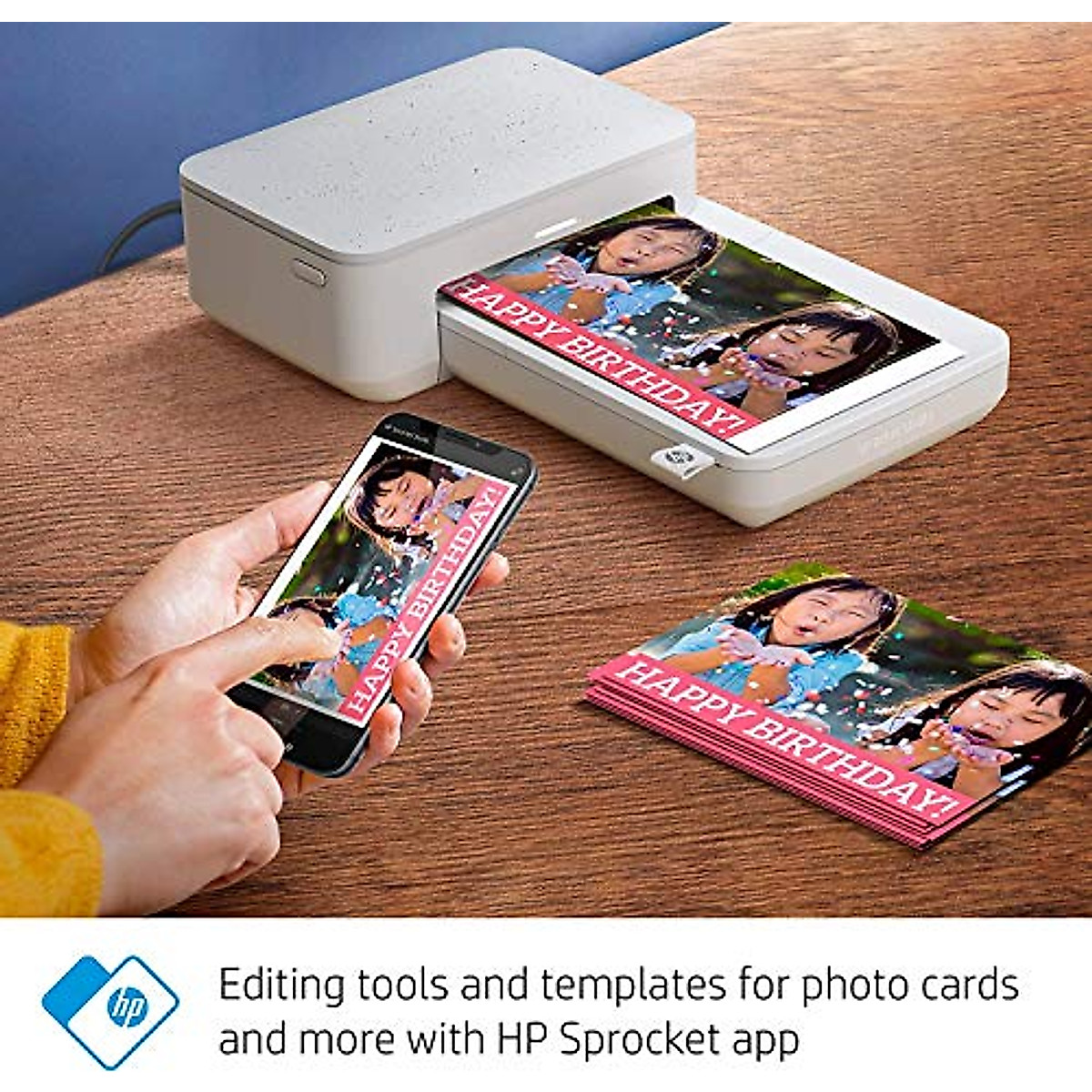 HP Sprocket Studio Photo Printer – Personalize & Print, Water- Resistant 4x6" Pictures (3MP72A)