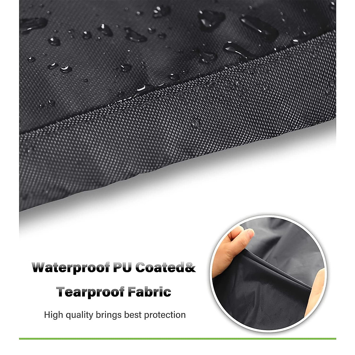 Round Patio Furniture Covers, 100% Waterproof Outdoor Table Chair Set Covers, 600D Heavy Duty Patio Furniture Covers, Anti-Fading, UV Resistant, 72" Dia x 28" H, Black