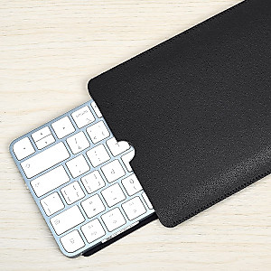 Magic Keyboard PU Leather Sleeve Case for 2024 2023 2021 Apple Magic Keyboard M4 M3 M1 chip A2449 A2450 / Magic Keyboard 2 MLA22LL/A A1644,Apple iMac 24 inch 2024 2023 Keyboard Bag Accessories-Black