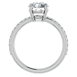 14K Gold 2 CT Round Cut VVS1 Colorless Moissanite Engagement Ring for Women Bridal Set Handmade Diamond Wedding Ring for Gifts (4)