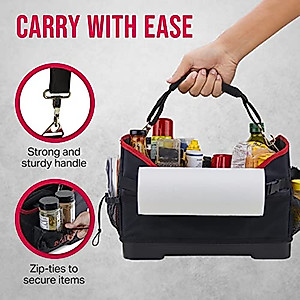 Grillman Large Griddle/Grill Caddy – BBQ/Tailgating Accessories, BBQ Storage Caddy - Blackstone Grill Condiment Holder - Blackstone Cook Caddy – Tool Organizer - Grilling Gifts for Men, Father's Day