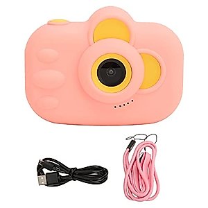 Boxwizard 1080P 2inch Kids Camera Cute Cartoon Design HD Digital Children Selfie Camera for Birthday (Pink)