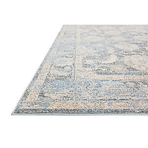 Loloi Odette Collection 5'-3" x 7'-9" Area Rug in Sky/Beige - Designer Long Runner Rug, Neutral Runner Rug for Hallways & Entryways, High-Traffic Area Rug