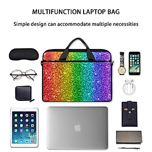 Rainbow Pattern Laptop Computer Bag Waterproof Shoulder Messenger Bag 13-15 inch Durable Laptop Tote Bag with Shoulder Strap Handle Lightweight Crossbody Briefcase