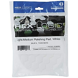Chemical Guys BUFX_104_HEX5 Hex-Logic Light-Medium Polishing Pad, White, 5.5" Pad Made for 5" Backing Plates, 1 Pad Included