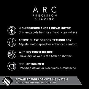 Panasonic ARC5 Electric Razor for Men with Pop-Up Trimmer, Wet/Dry 5-Blade Electric Shaver with Intelligent Shave Sensor and Multi-Flex Pivoting Head – ES-LV65-S (Silver)