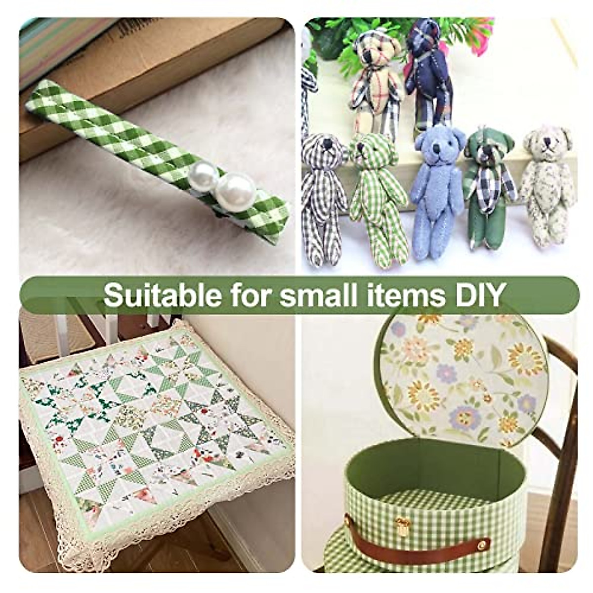 7pcs 10" X 10" Cotton Fabric Patchwork Squares Floral Fabric Fat Quarters Fabric Bundles Patchwork Fabric Quilting Fabric Bundles for DIY Crafts Cloths Handmade Accessory - Green Serie