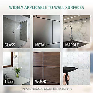 GD Adhesive Shower Caddy Bathroom Shower Organizer Storage 5 Pack Set, Adhesive Shower Organizer for Bathroom & Storage, Stainless Steel, Rustproof Stainless Steel Bathroom Organizer, No Drilling