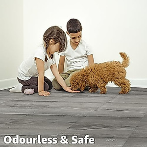 Art3d Peel and Stick Vinyl Floor Tiles 60-Pack 12 x 12 inch, Self Adhesive Waterproof Flooring Wood Planks for Kitchen, Dining Room, Bedrooms, Cover 60 Sq. Ft, Taupe Ash