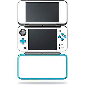 MightySkins Glossy Glitter Skin for Nintendo New 2DS XL - White | Protective, Durable High-Gloss Glitter Finish | Easy to Apply, Remove, and Change Styles | Made in The USA