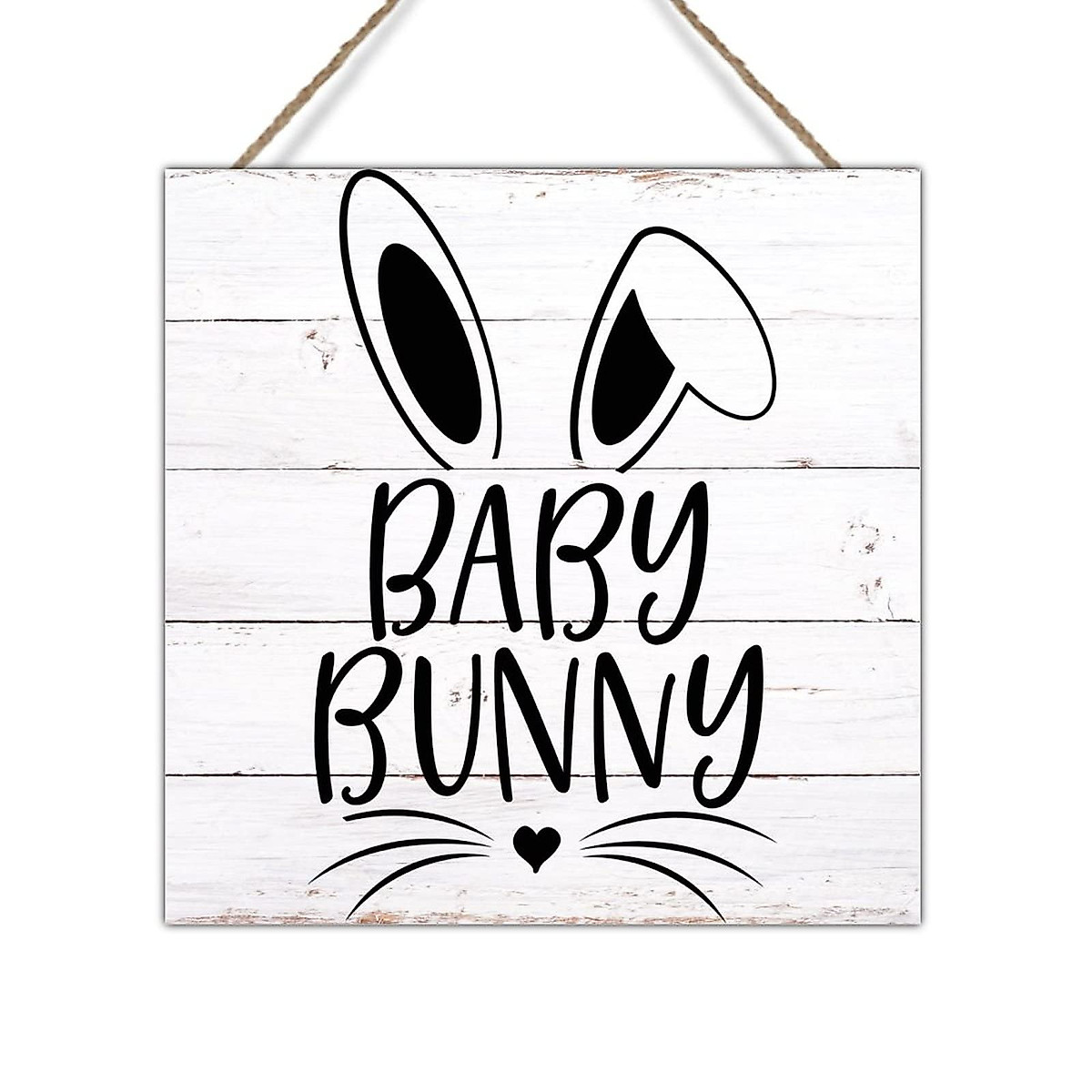 Swavecat Wall Decor Wood Sign Sweet Family Easter Rabbit Sign Easter Family Bunny Baby Wood Wall Signs Happy Easter Eggs Bunny Wood Sign for Living Room 12x12in Easter Gift to Kid Children
