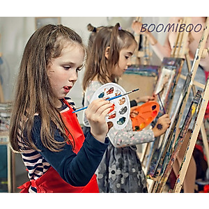 BOOMIBOO Paint Tray Palettes Plastic Pallets with Thumb Hole for Kids,Adults,Students to Acrylic Oil Watercolor Craft Supplies DIY Art Painting,3 pcs