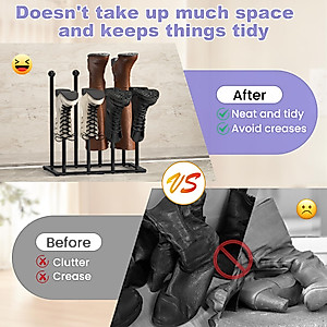 Free Standing Shoe Racks Shoe Storage Fit for 4 Pairs Boots Rack Organizer for Tall Boots Shoe Organizer for Dorm Room Closet Entryway Bedroom Patio Outdoor Hallway