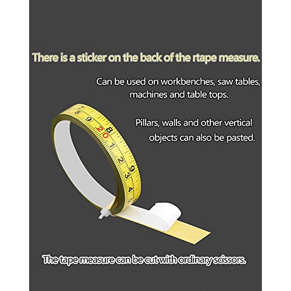 Muuyu Self Adhesive Dual Scale Ruler Stainless Steel Miter Tape Measure for T-Track Router Table Saw Woodworking Tool Metal Sticky Ruler Left Read for Measuring,2 Meters/80 Inch