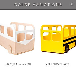 EWART WOODS Wooden toy box with wheels Kids storage book bin nursery bookshelf baby room furniture bookcase organizer on wheels