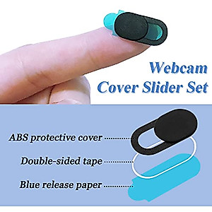 Mesee 50 Pieces Webcam Cover Slider, 0.027-Inch Ultra Thin Web Camera Protective Privacy Covering Slide Stickers for Computer, Laptop, MacBook Pro/Air, iPhone, Tablet, PC, iPad, iMac