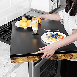HOYRR Noodle Board Stove Cover, Stove Top Cutting Board, Stove Top Cover with Wooden Handle, Stove Top Covers for Electric Stove and Gas Stove, Gas Stove Cover, Internal Spacing on Both Sides/28.90in