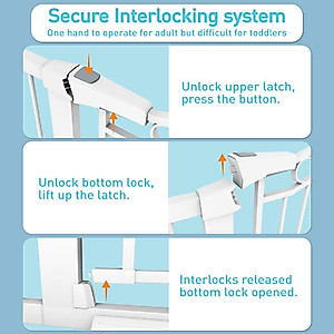 Fairy Baby Extra Wide Press Mounted Baby Gate Indoor for Kids Or Pets Walk Thru No Drill Long Dog Gates for The House Doorway Child Safety Gate 59.84"-62.60"