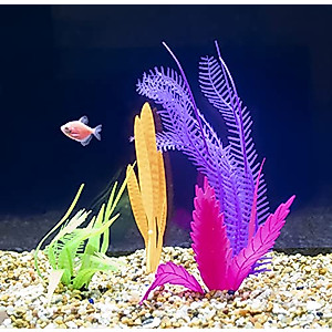 Penn-Plax Aqua-Plants High End Silicone Flow Plant Bundle – Sways with Water Flow – Lifelike Movement with Bright Vibrant Colors – Great for Modern Aquariums - 4pk Bundle