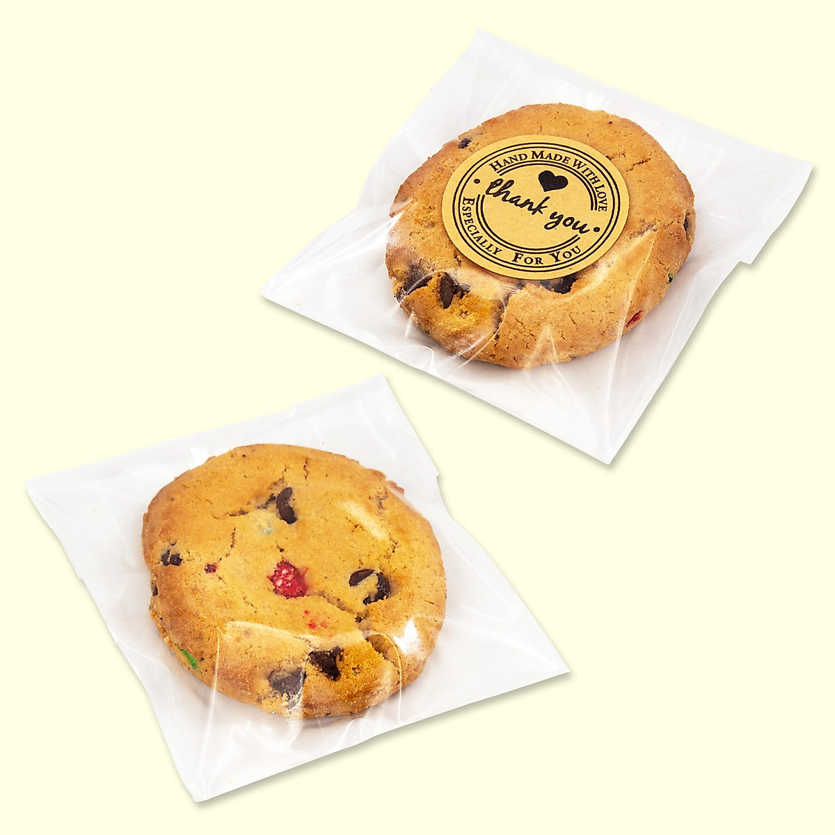 100 Bags - 3" x 4" Crystal Clear Protective Closure Bags with Self Adhesive Flap - Clear Resealable Cello/Cellophane Bags Good for Bakery, Candle, Soap, Cookie Poly Bags, in 2.1Mil Thickness