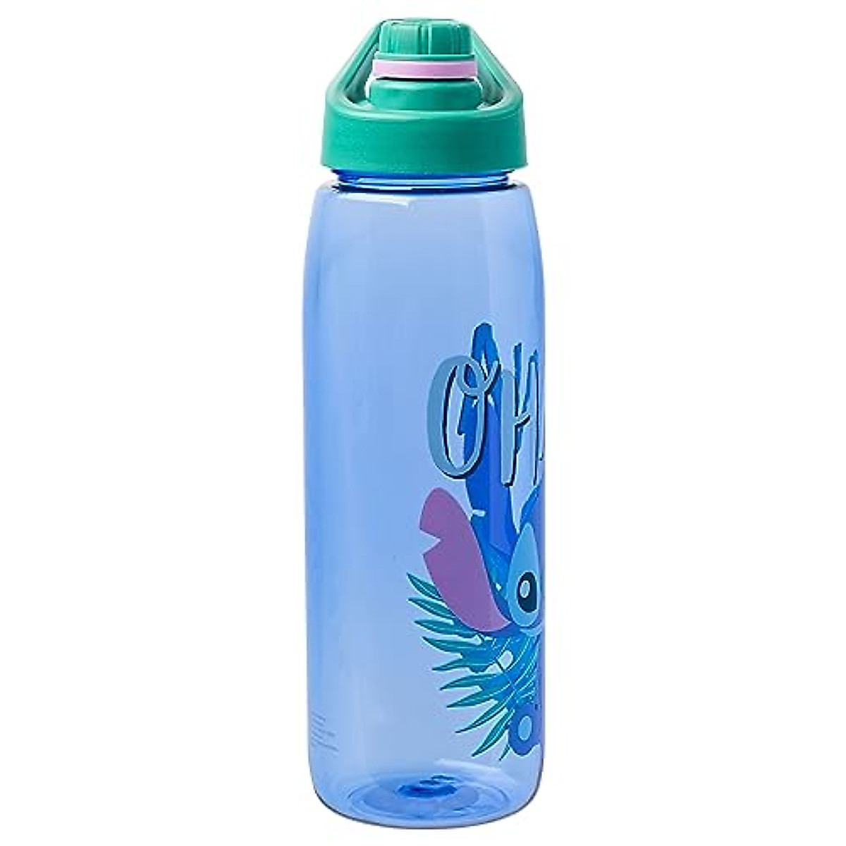 Silver Buffalo Disney Lilo and Stitch Ohana Cute Stitch Water Bottle with Screw-On Lid, 28 Ounces
