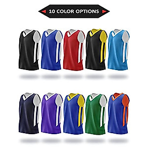 Liberty Imports Reversible Men's Mesh Athletic Basketball Jersey Single for Team Scrimmage (Black/White, Medium)