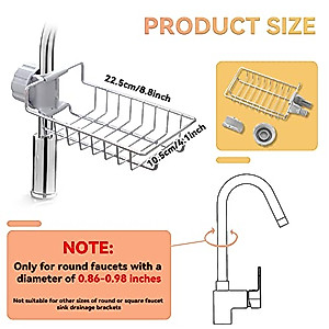 2 pc Sponge Holder for Kitchen Sink Stainless Steel Faucet Faucet Rack for Kitchen Sink by POKHDYE (2pc)