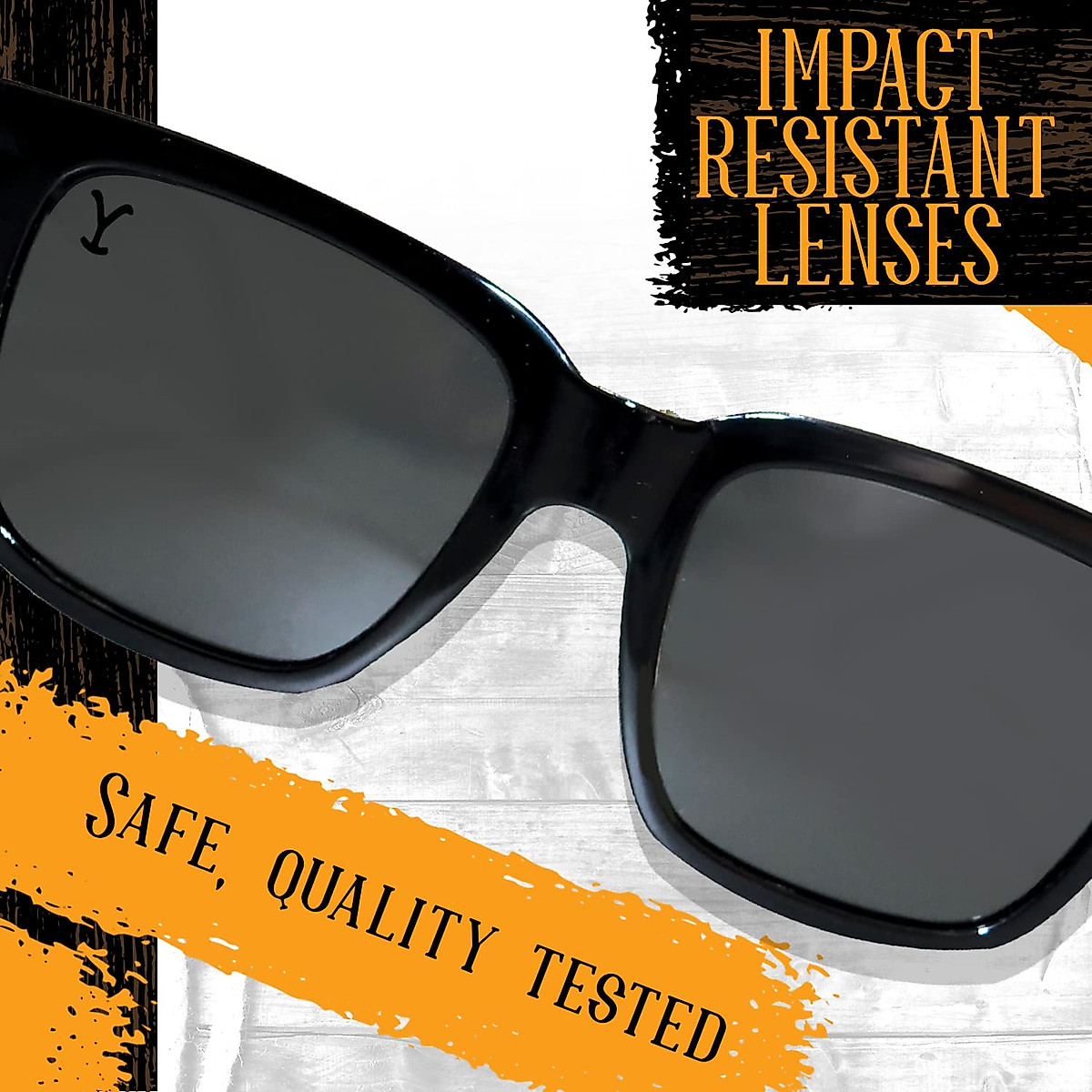 Yellowstone Black Frame Sunglasses - Inspired by Your Favorite Characters from Dutton Ranch - Stylish Eyewear for Outdoor Adventures - Black Square Sunglasses for Men & Women - Branded Soft Case