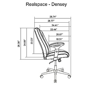Realspace® Densey Bonded Leather Mid-Back Manager's Chair, Black/Silver