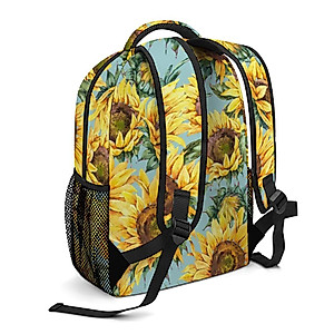 ILEABEC Backpack for Women Men Sunflowers Lightweight Laptop Backpack Sturdy Gym Backpacks Casual Daypack