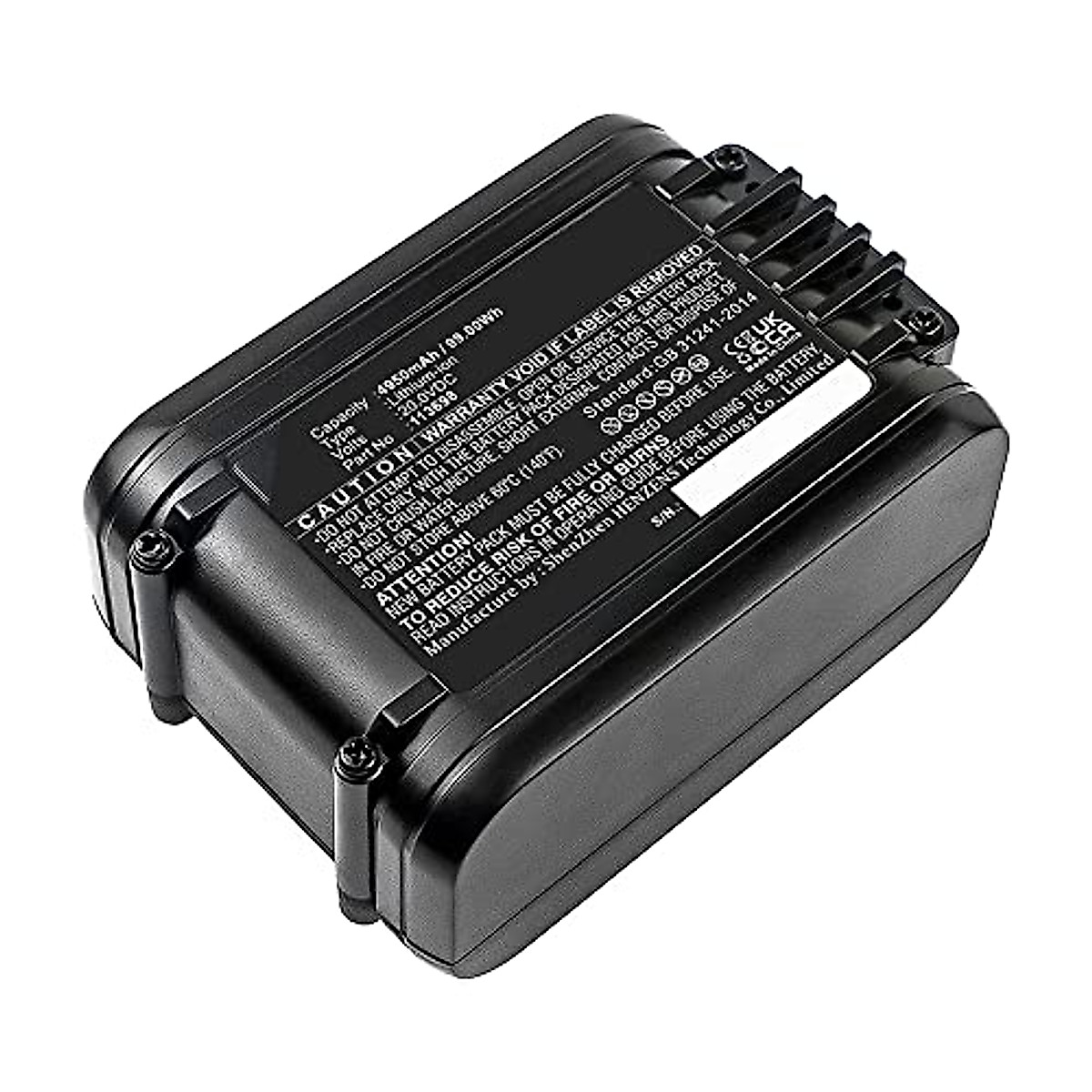 Synergy Digital Lawn Mower Battery, Compatible with AL-KO 34.8 Li Lawn Mover Lawn Mower, (Li-ion, 20V, 4950mAh) Ultra High Capacity, Replacement for AL-KO 113698 Battery