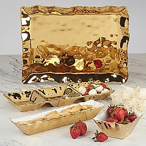 Certified International Gold Coast Chip & Dip Server 12" x 2.5", Multicolor
