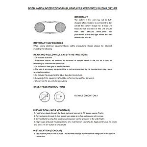 SPECTSUN Emergency Light White, Commercial Emergency Light with Battery Backup, Emergency Lighting Fixture/Emergency Light Combo/Emergency Sign Light//Emergency Light Home - 6 Pack (Round Head)