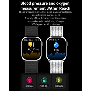 Smart Watch for Men Women Kids for Android iOS Phones Compatible with iPhone, HCHLQL Full Touch Screen Fitness Tracker with Call/SMS/Heart Rate/Blood Oxygen Monitor/Pedometer/Nylon Sport Bands (Black)