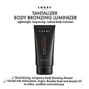 LORAC Tantalizer Body Bronzing Luminizer, Travel Size | Bronzing Lotion | Full Body Bronzer, Antioxidant Infused, Cruelty Free, Gluten Free, Vegan