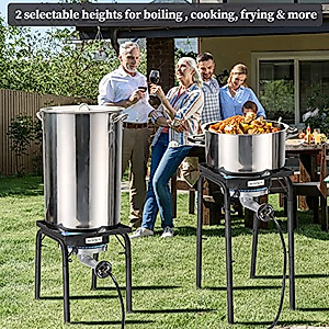 ROVSUN High Pressure 200,000 BTU Propane Gas Stove Single Burner for Outdoor Cooking Home Brewing Turkey Fry, Powerful Camping Cooker with 20 PSI Regulator (200,000BTU-Short Feet)