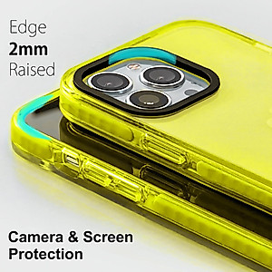 Neon Clear Case for iPhone 14 Pro Max, Cute Retro Vibrant Design Phone Cases Women 80s Accessories,Camera Protector Cover Soft Silicone Shockproof Protective MAX 6.7inch